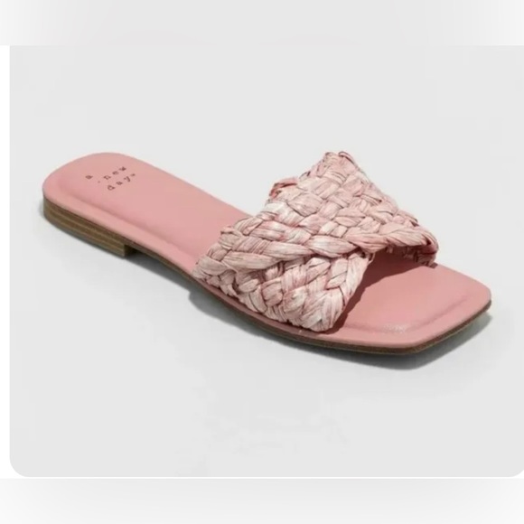 a new day | Shoes | A New Day Nicolette Pink Raffia Straps Slide ...